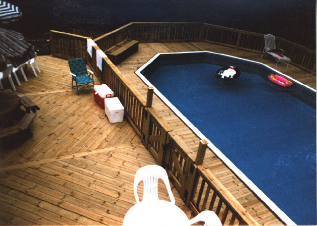 Deck With Diagonal Flooring By Elyria Fence